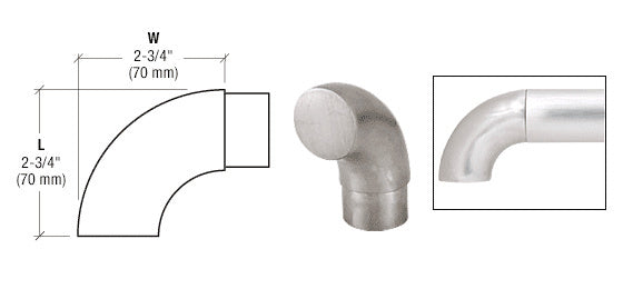 CRL 90 Degree Flush Angle End 1-1/2" Tubing