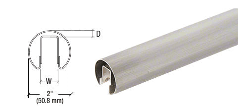 CRL 316 Brushed Stainless 2" Premium Cap Rail for 3/4" Glass - 168"