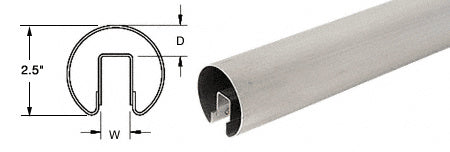 CRL Stainless 2-1/2" Premium Cap Rail for 1/2" Glass - 120"