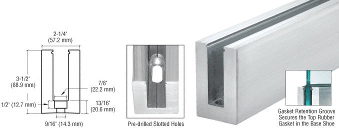 CRL Mill EGR Elevated Glass Railing Base Shoe for 1/2" Glass