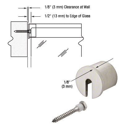 CRL 316 Stainless Steel Stabilizing End Cap for 1-1/2" GRRF15 Series R