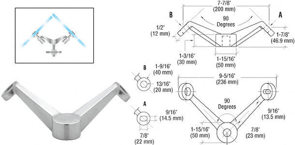 Heavy Duty Post Mount Spider Fittings - CRL, Spider Fittings - Post Mo