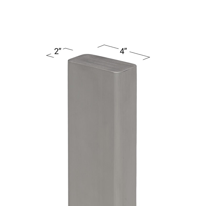 2" x 4" Gate Post Surface Mount 6" Square Base Plate And Cover